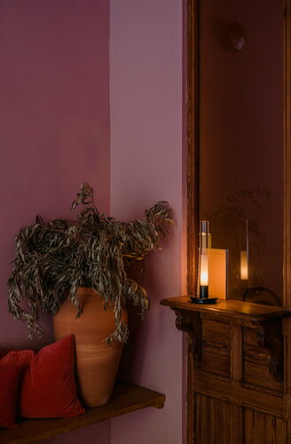 Santa & Cole Sylvestrina Tischleuchte, tragbar, Transparent - Schwarz ...