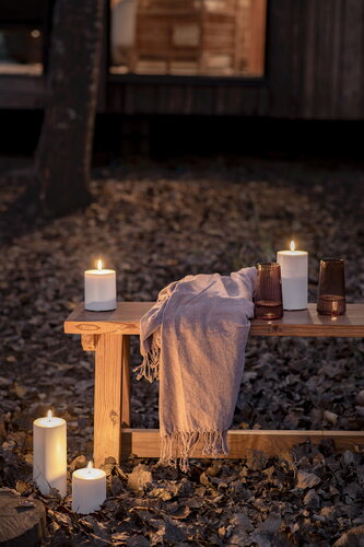 Uyuni Lighting Outdoor LED pillar candle, 8,4 x 10 cm, white | Finnish ...