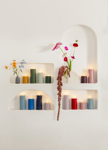 Uyuni Lighting LED pillar candle, 7,8 x 20 cm, rustic texture, hazy ...