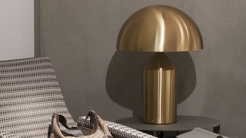 Oluce Atollo 233 table lamp, gold | Finnish Design Shop
