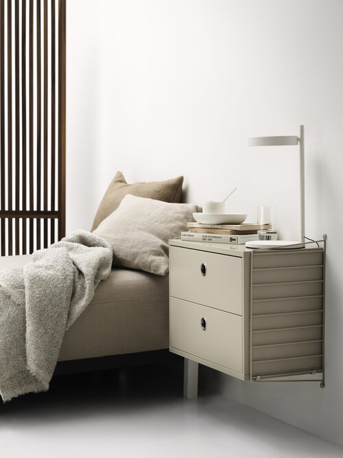 String Furniture String chest with 2 drawers, 58 x 30 cm, beige ...