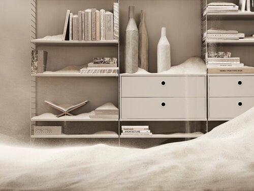 String Furniture String chest with 2 drawers, 58 x 30 cm, beige ...