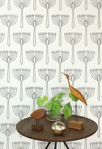 Pihlgren ja Ritola Atrain tapetti, valkoinen - musta | Finnish Design Shop