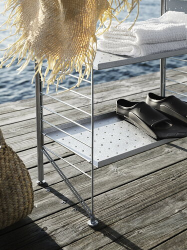 String Furniture String Outdoor shelf 58 x 30 cm, low, galvanized ...