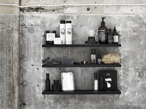 String Furniture String shelf 58 x 20 cm, 3-pack, black stained ash ...