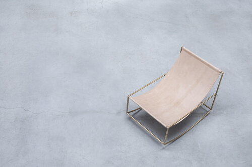 valerie_objects Rocking Chair, brass - leather | Finnish Design Shop