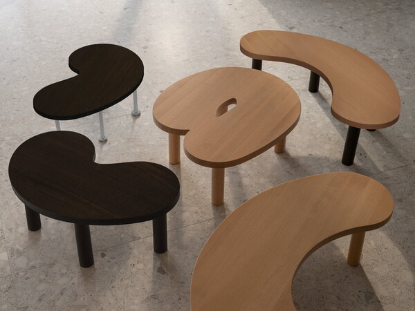 Hem Worm coffee table, large, beech - beech | Finnish Design Shop