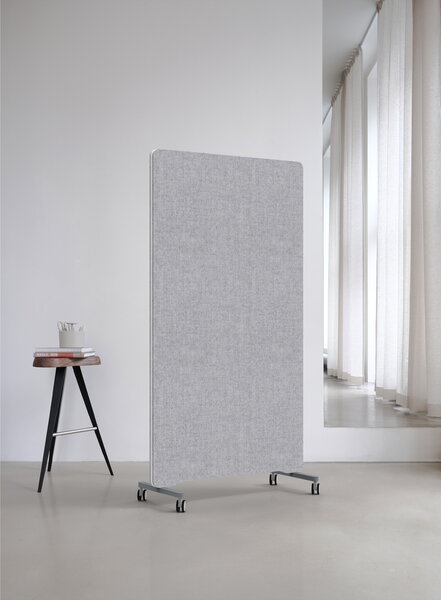 Lintex Edge floor screen with castors, grey - white | Finnish Design Shop