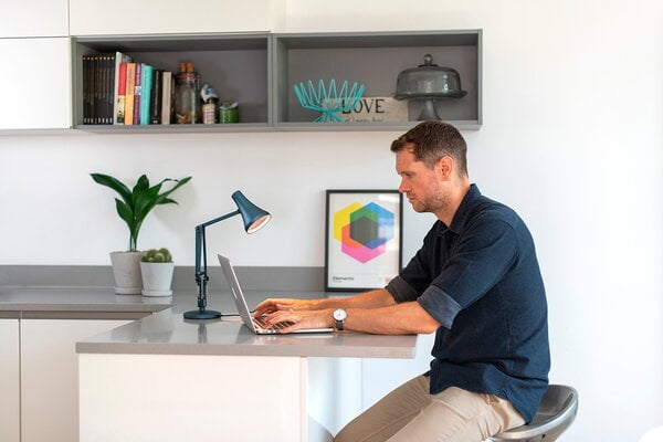Anglepoise 90 Mini Mini desk lamp, steel blue - grey | Finnish Design Shop