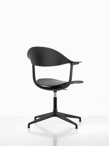 Vitra Chaise Mynt, base 4 étoiles, basique foncé RE - noir profond ...