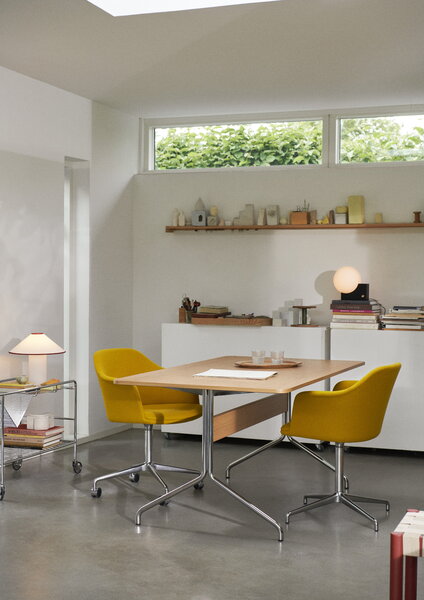 &Tradition Pavilion AV18 table, chrome - lacquered oak | Finnish Design ...