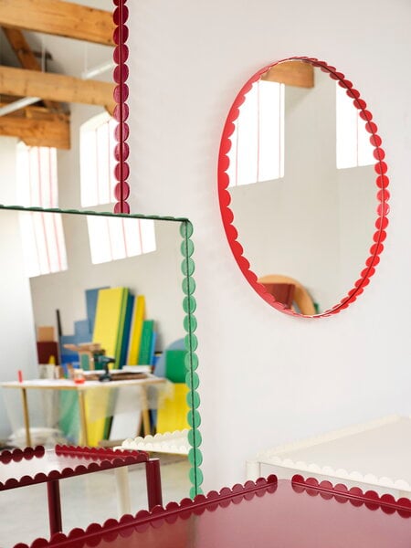 HAY Arcs Mirror rectangle, large, burgundy | Finnish Design Shop