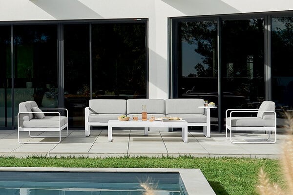 Fermob Bellevie 3-seater sofa, acapulco blue - flannel grey | Finnish ...