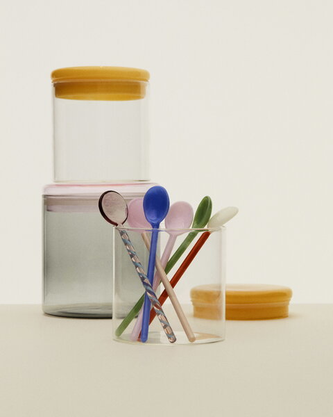 HAY Glass spoons Duo, 2 pcs, light pink - bright orange | Finnish ...