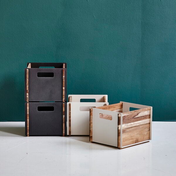 Cane-line Box storage box, teak - white | Finnish Design Shop