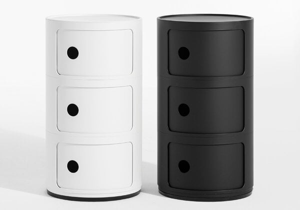 Kartell Componibili Recycled storage unit, 3 modules, matt black ...