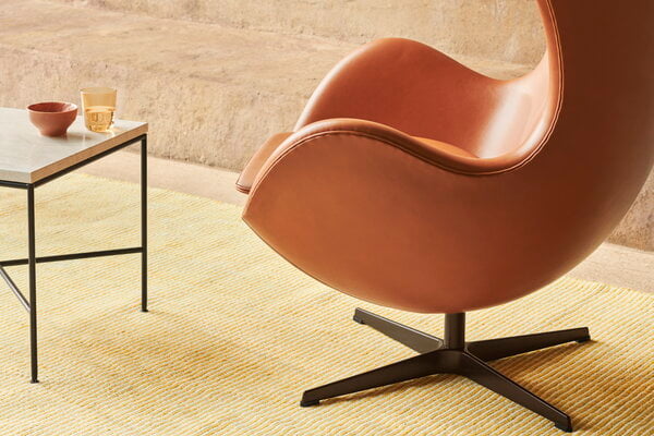Fritz Hansen Egg lounge chair, Brown Bronze - leather Grace Walnut ...