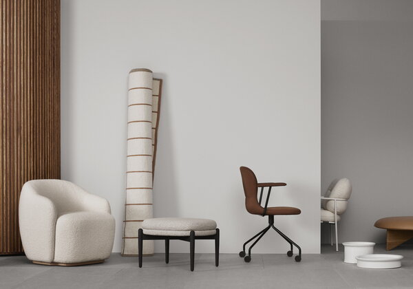 Fogia Barba club chair, lacquered beech - Ivory 001 Karakorum | Finnish ...