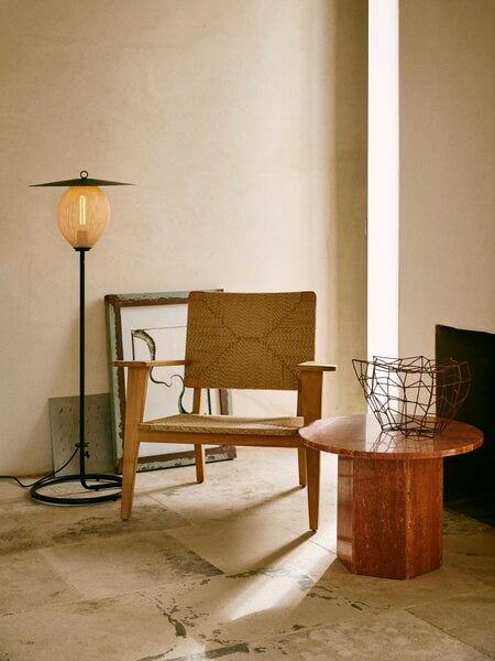 GUBI Epic coffee table, round, 60 cm, red travertine | Finnish Design Shop