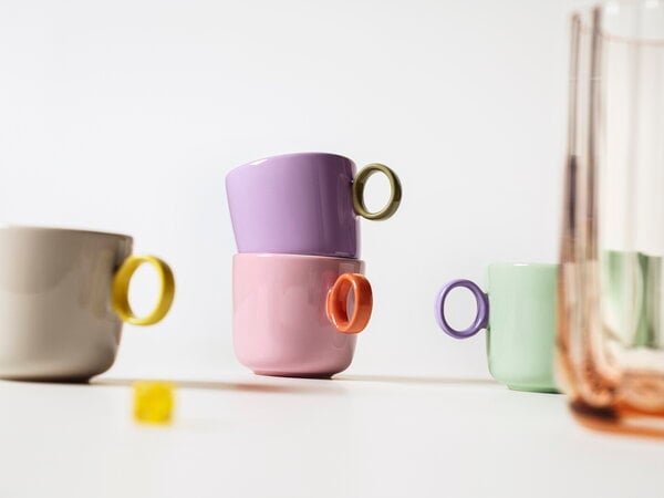 Iittala Play mug, 0,35 L, lilac - olive | Finnish Design Shop