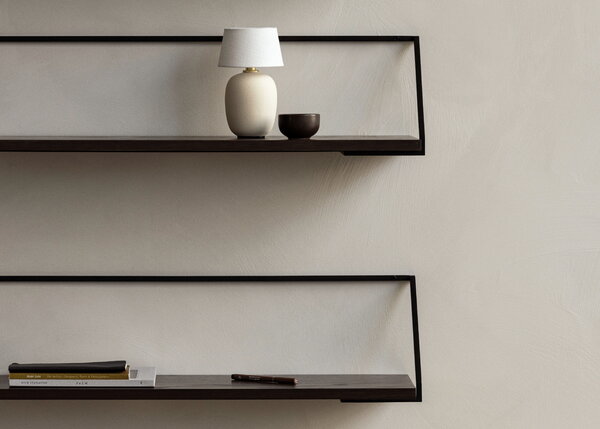 Audo Copenhagen Rail shelf, dark stained oak - black | Finnish Design Shop