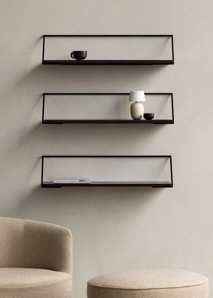 Audo Copenhagen Rail shelf, dark stained oak - black | Finnish Design Shop