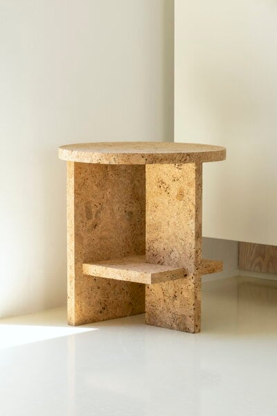 Nine Tee side table, round, natural cork | Finnish Design Shop UK