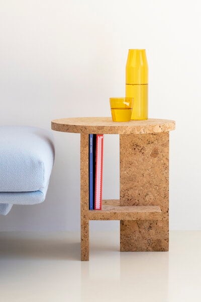 Nine Tee side table, round, natural cork | Finnish Design Shop