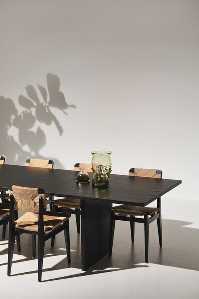 GUBI Private dining table, 260 x 100 cm, black / brown stained ash ...