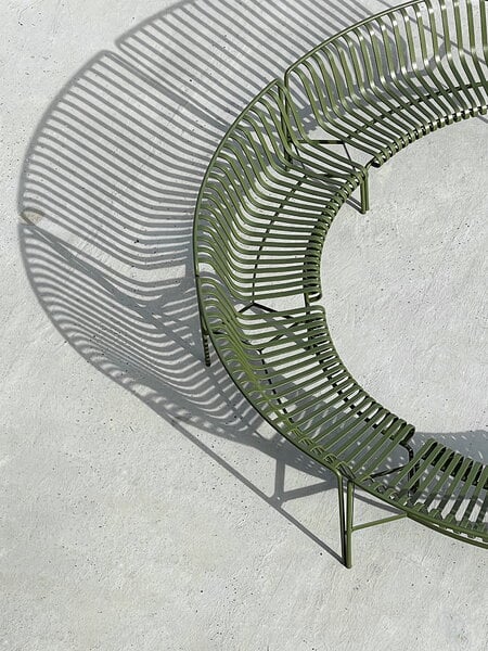 HAY Palissade Park dining bench add-on, in, olive | Finnish Design Shop