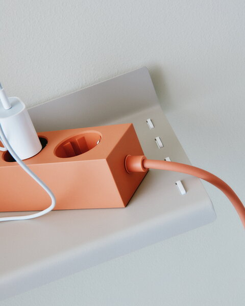 Pedestal Power Bar power strip, dusty rose | Finnish Design Shop