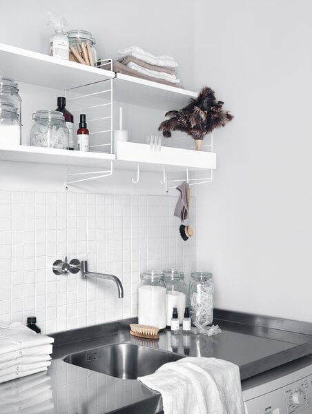 String Furniture String hooks for metal shelf, 5-pack, white | Finnish ...
