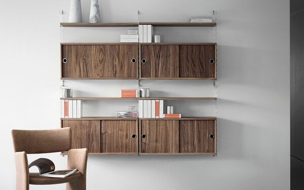 String Furniture String-Schrank, 78 x 20 cm, Walnuss | Finnish Design Shop