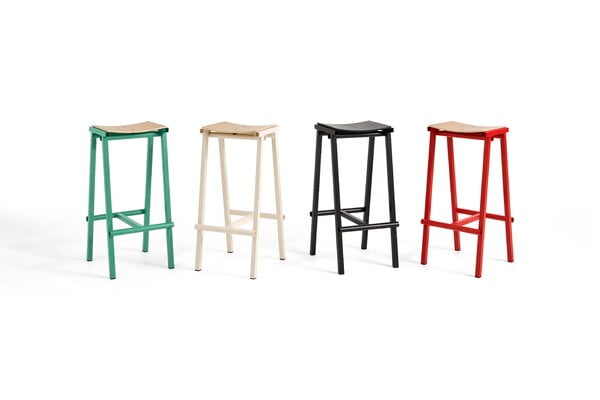 HAY Taburete 8 bar stool, low, 65 cm, eggshell - lacquered oak ...