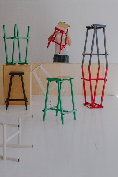 HAY Taburete 8 bar stool, high, 75 cm, eggshell - lacquered oak ...