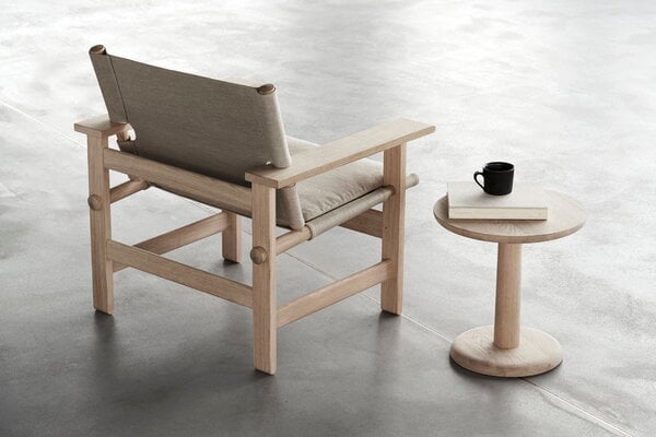 Fredericia Canvas chair w. seat cushion, soaped oak - natural canvas ...