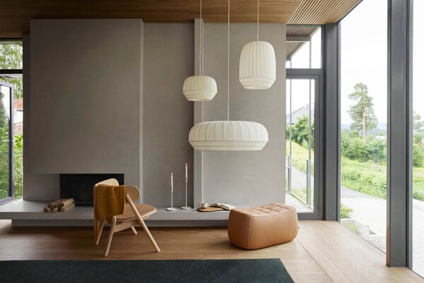 Northern Tradition pendant, large, oval, white | Finnish Design Shop