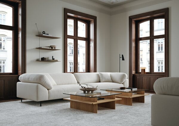 Woud Parallel coffee table, 90 x 90 cm, white lacquered oak | Finnish ...