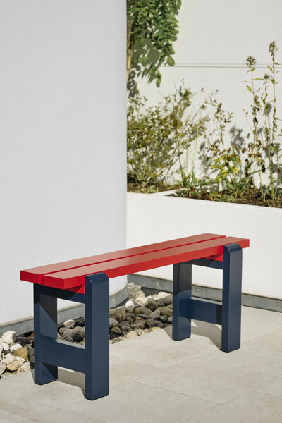 HAY Weekday Duo bench, 111 x 23 cm, wine red - steel blue | Finnish ...