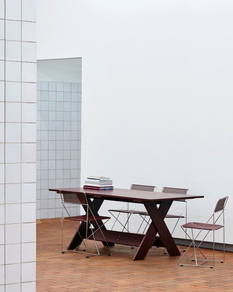 HAY X-Line chair, indoor, chromed - iron red | Finnish Design Shop