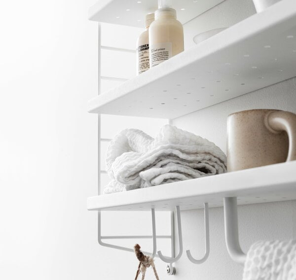 String Furniture String hooks for metal shelf, 5-pack, white | Finnish ...