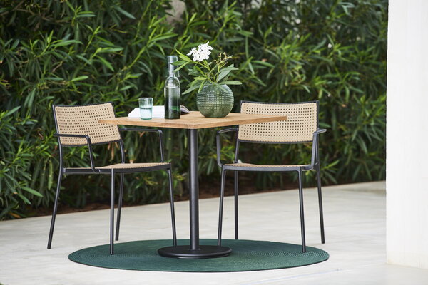 Cane-line Less armchair, stackble, grey - French weave natural ...