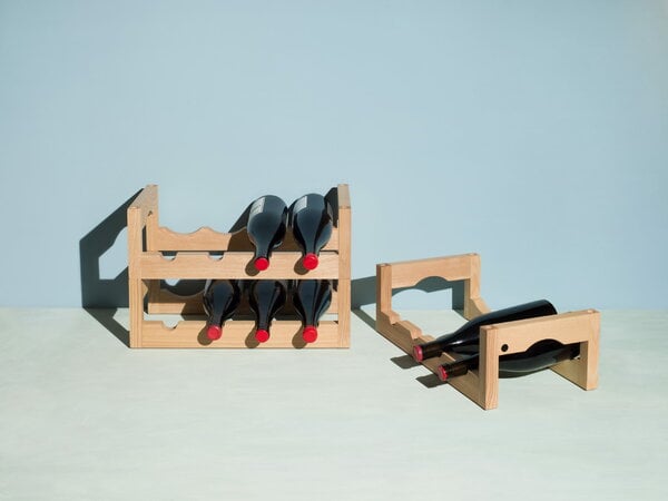 Massproductions Silo stackable wine rack, oiled ash | Finnish Design Shop