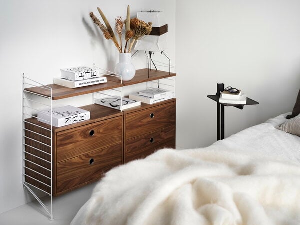 String Furniture String chest with 2 drawers, 58 x 30 cm, walnut ...