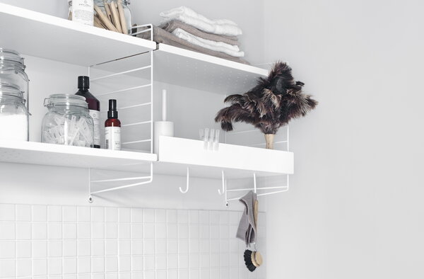 String Furniture String metal shelf, 78 x 30 cm, low, white | Finnish ...