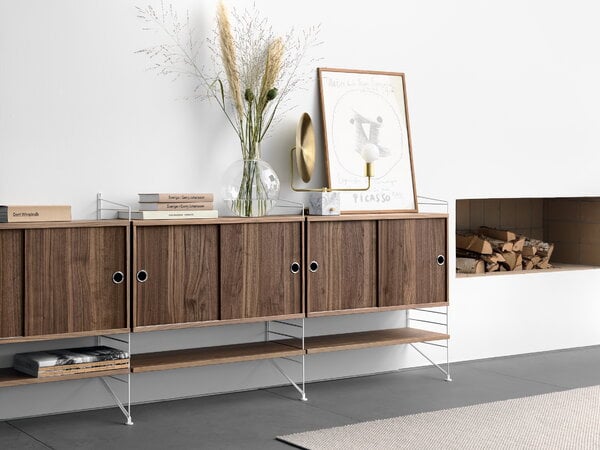 String Furniture String cabinet, 78 x 30 cm, walnut | Finnish Design Shop