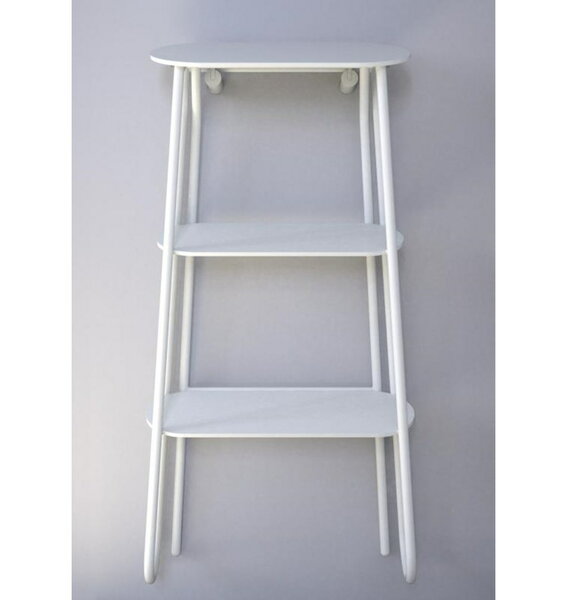 Frost Bukto step ladder, 3-steps, white | Finnish Design Shop
