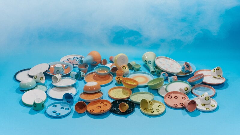 Frizbee Ceramics Baby plate, Kawaii, 15,5 cm, orange smile | Finnish ...