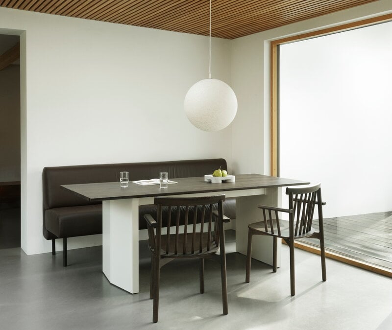 Normann Copenhagen Panel table, 90 x 200 cm, cream - dark brown ...