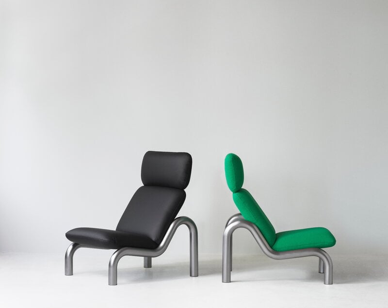 Normann Copenhagen Tube lounge chair, black Ultra leather | Finnish ...